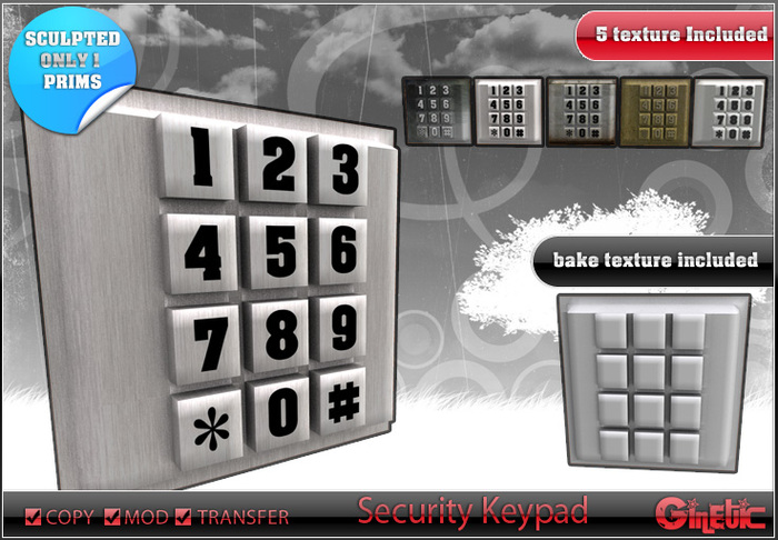 Second Life Marketplace - [G] Security Keypad